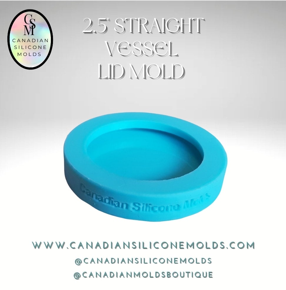 2.5" Straight Vessel Lid Mold | Canadian Silicone Molds